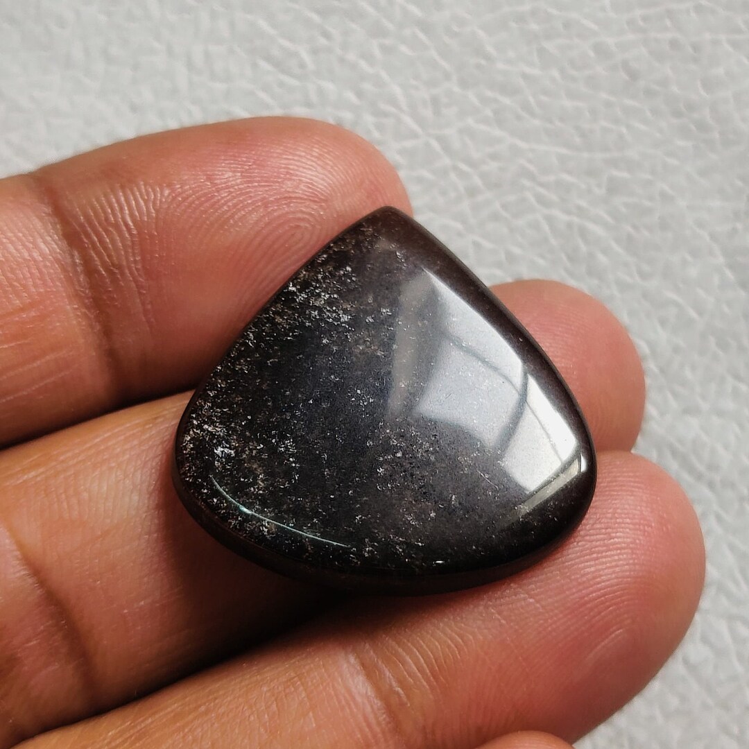 Silver Obsidian Flat Back Hand Polish Loose Gemstone Natural Golden ...