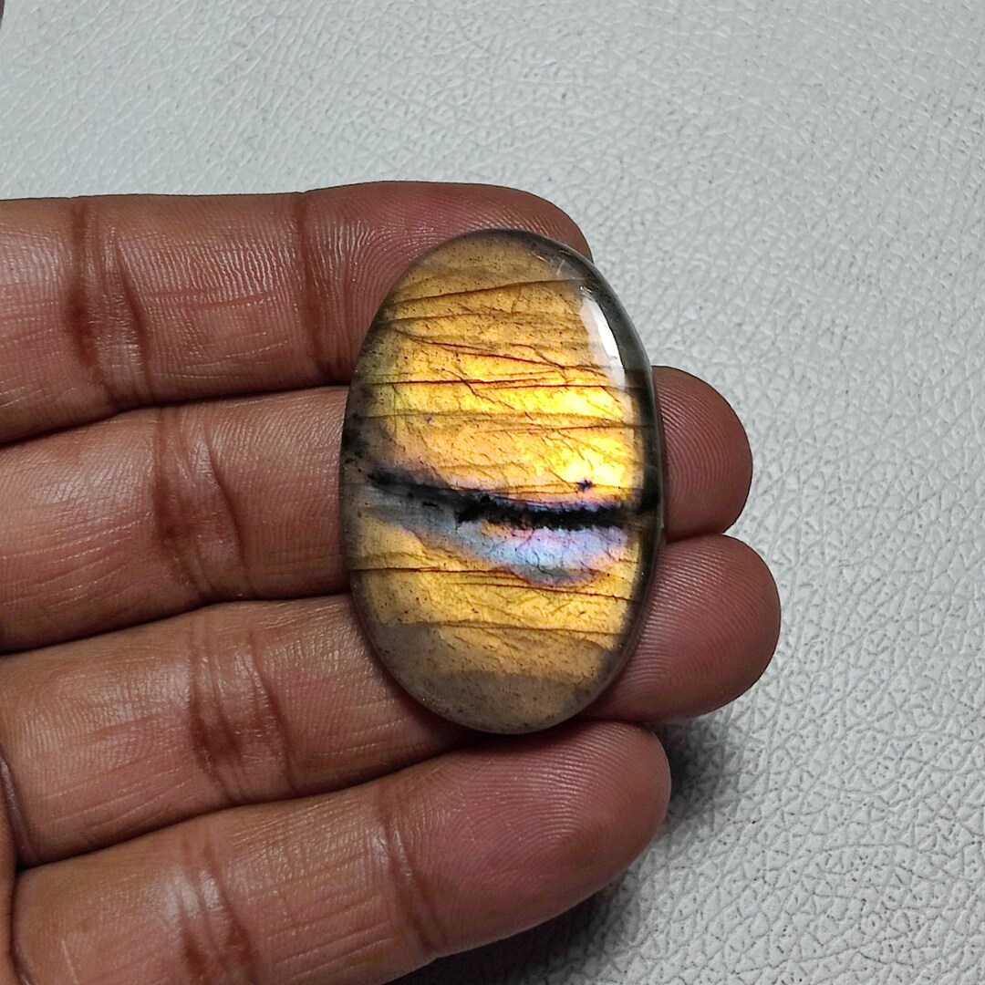 Beautiful AAA Quality Natural Multi Fire Yellow Labradorite Cabochon ...