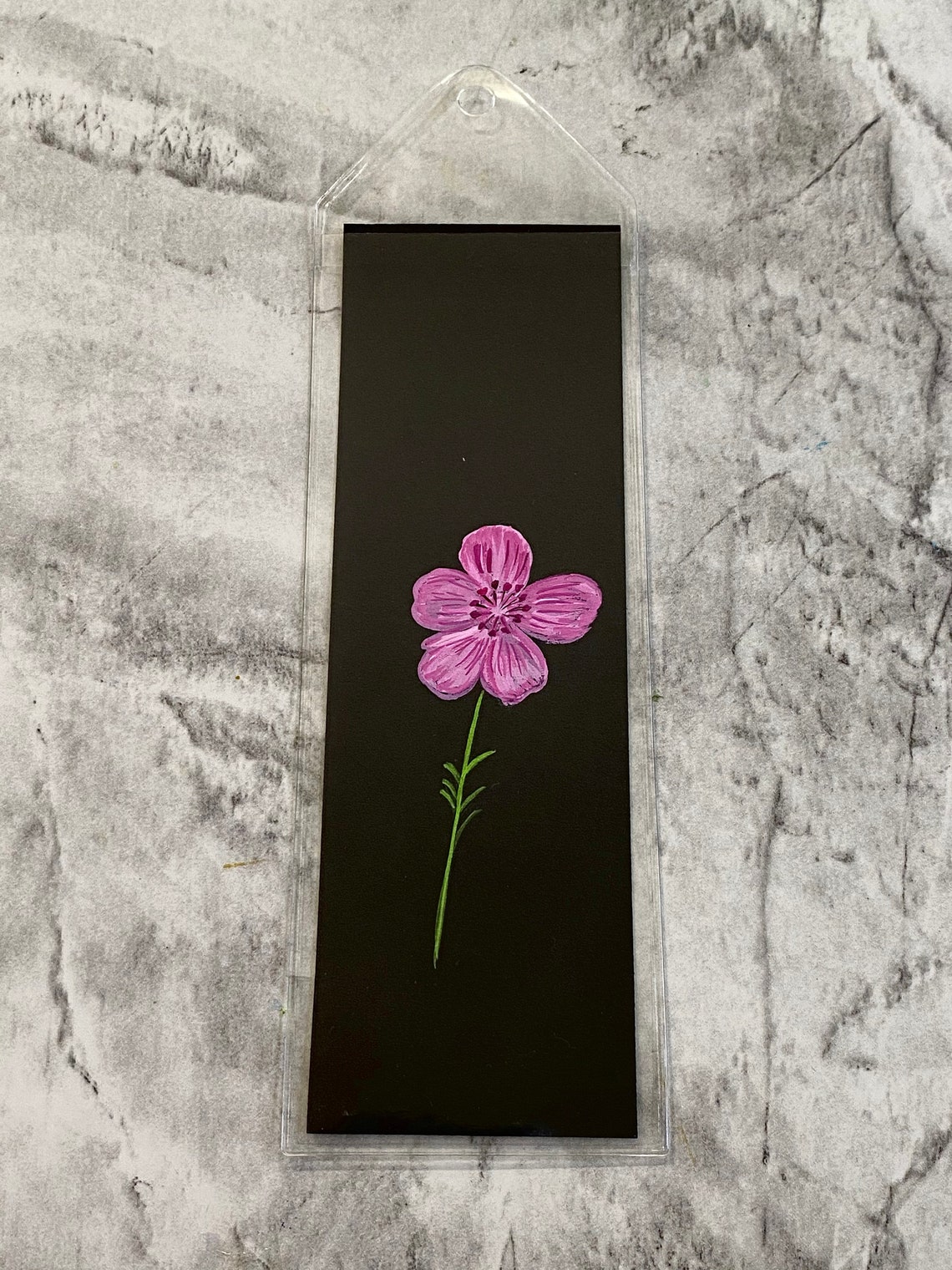 Hand Painted Bookmark pink Flower/ Christmas Gift/ - Etsy
