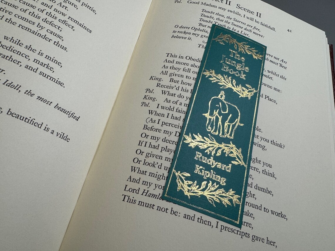 The Jungle Book by Rudyard Kipling - Gold Foil Bookmark - Etsy