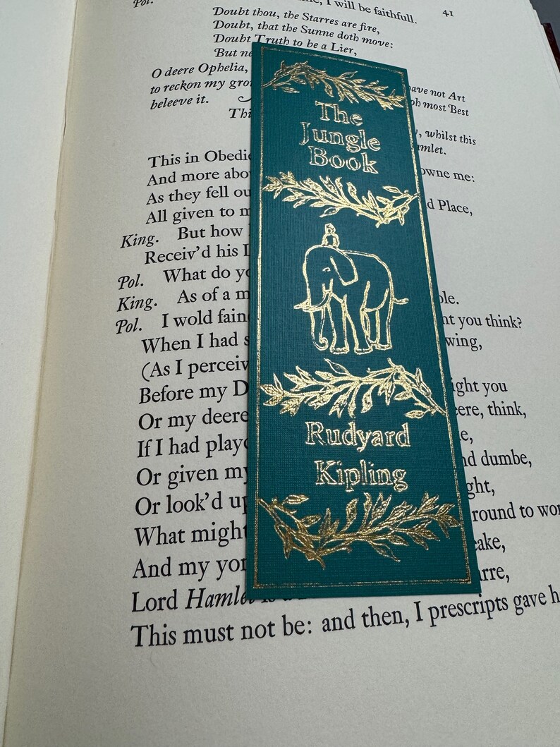The Jungle Book by Rudyard Kipling - Gold Foil Bookmark - Etsy