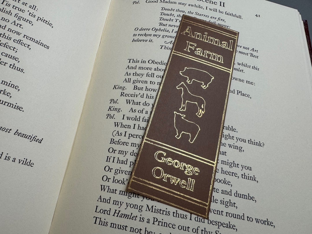Animal Farm by George Orwell - Gold Foil Bookmark - Etsy