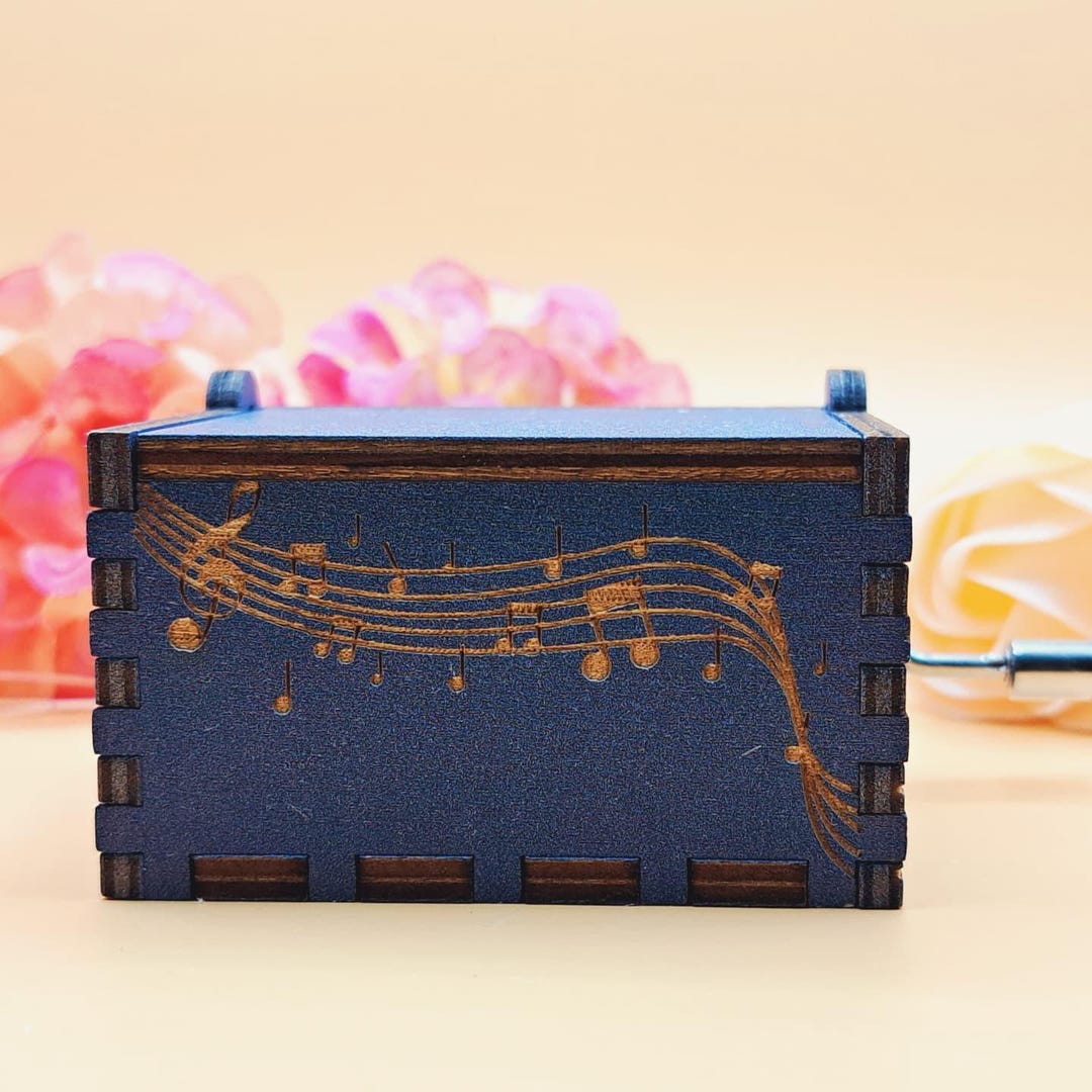Personalized Music Notes Music Box - Custom Engraved Wooden Gift for ...