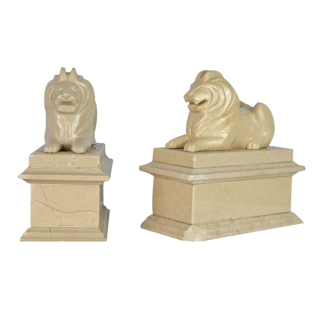 Bello Treasure Marble Lion Bookend Set - Etsy