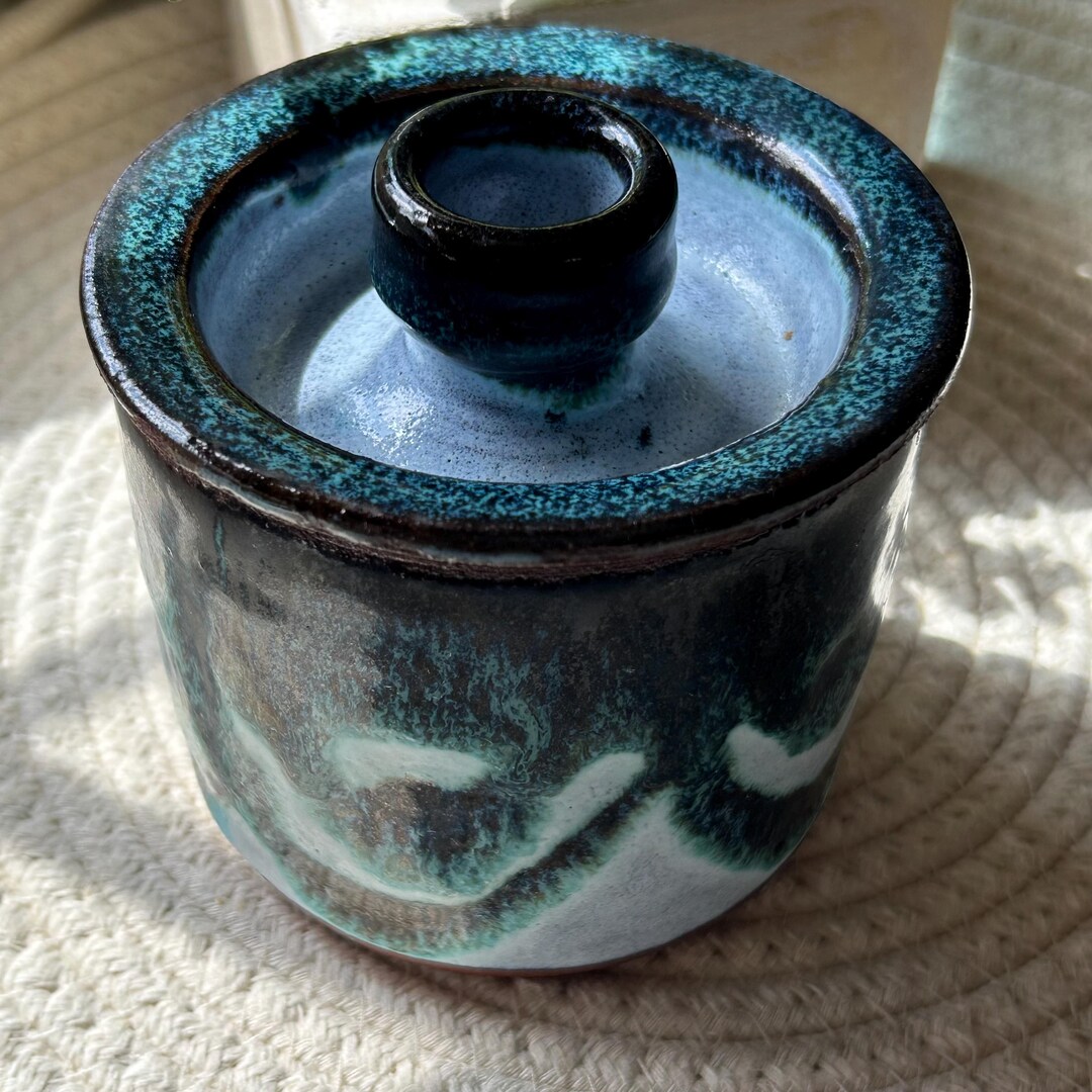 Vintage Lidded Studio Pottery Jar Hand Thrown Signed Alex Duff Combs ...