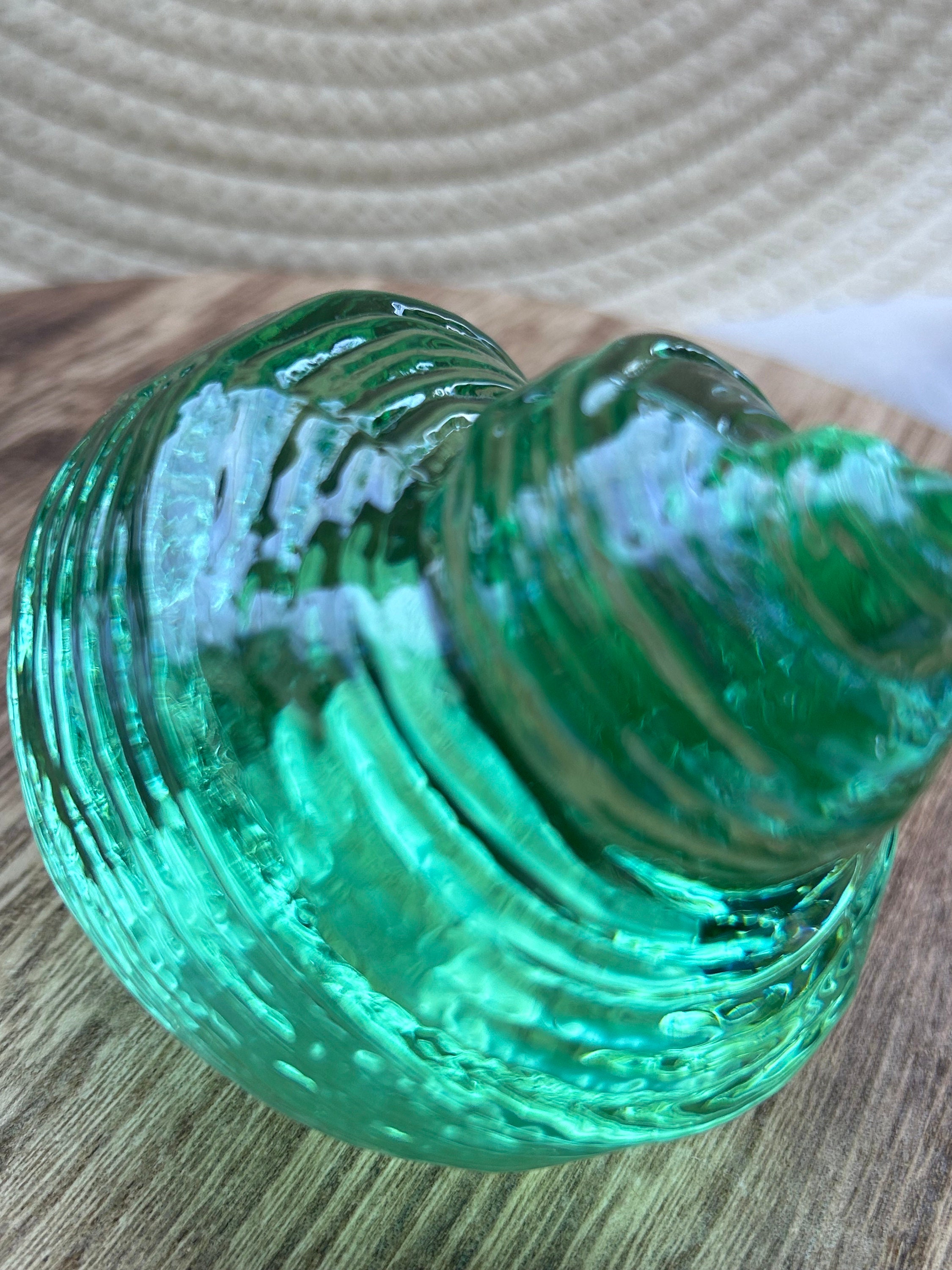 Glass Paperweight Seafoam Green Glass Conch Shell - Etsy