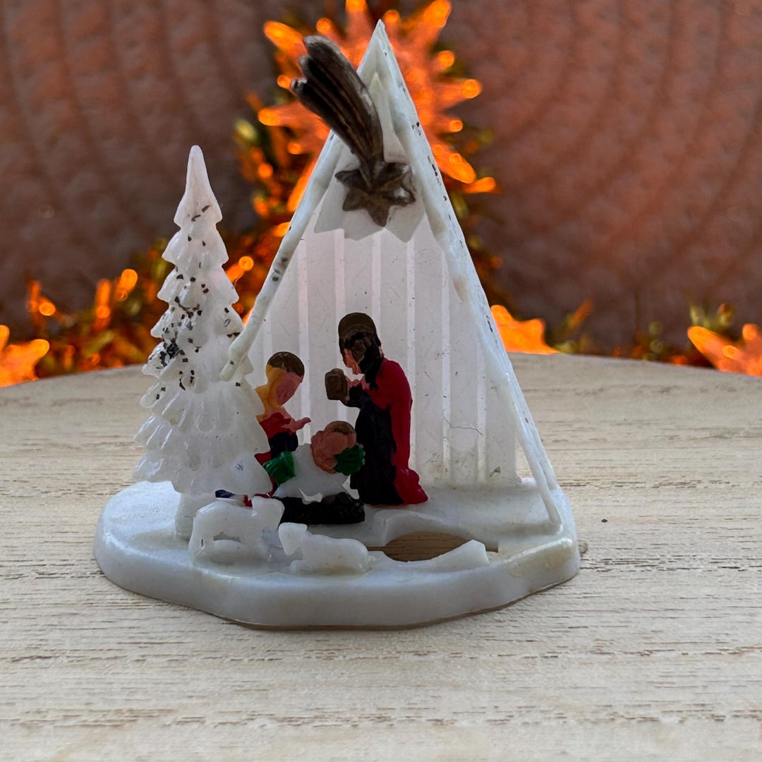 Vintage Miniature Plastic Nativity Scene Ornament Made in Hong Kong - Etsy