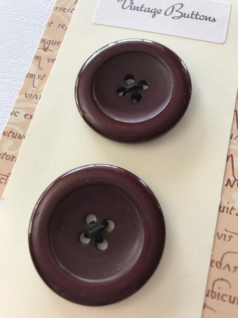 2 Large Classic Shiny Medium Brown Coat Buttons, 34 Mm Buttons, 4 Hole ...