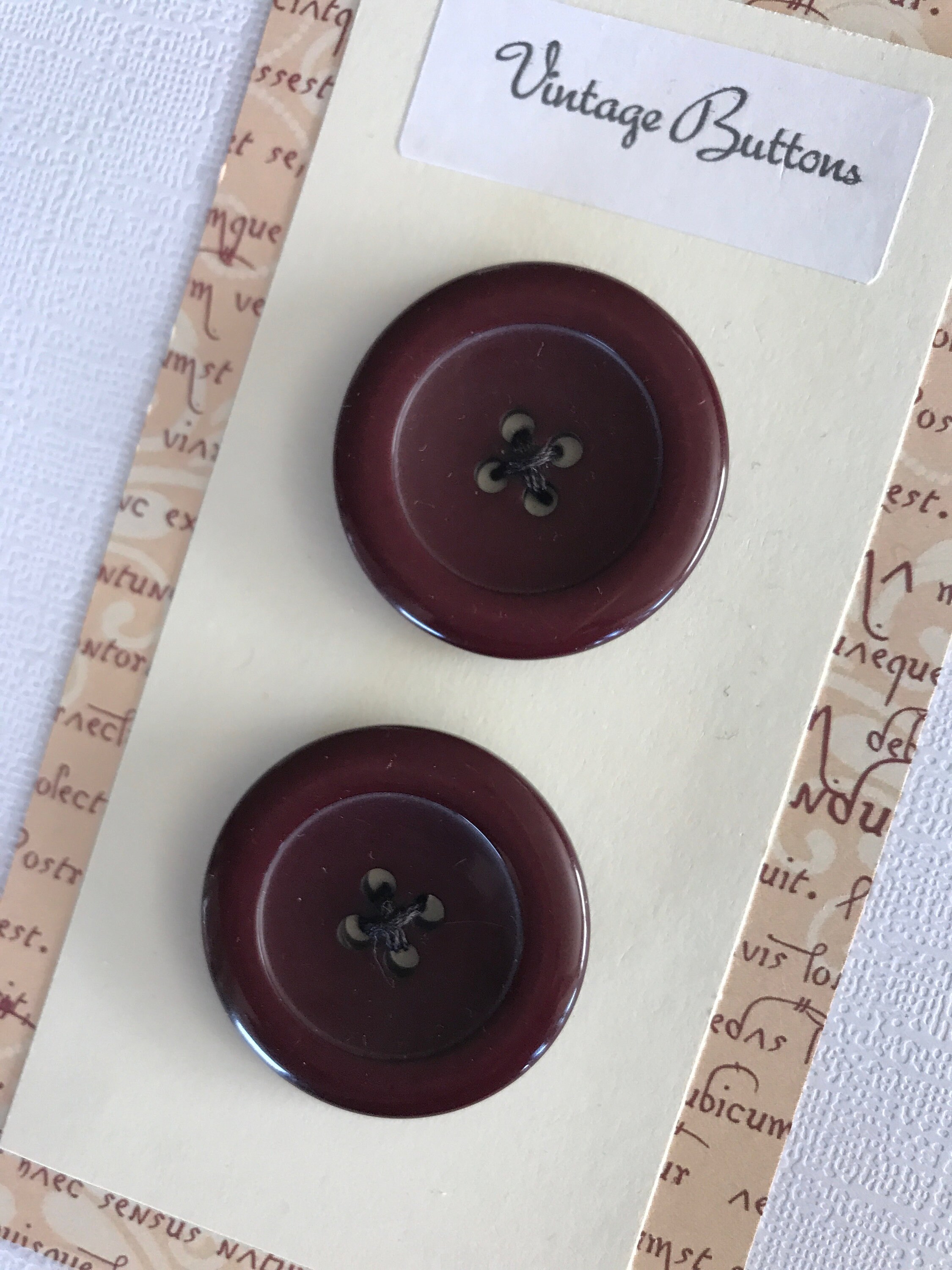 2 Large Classic Shiny Medium Brown Coat Buttons, 34 Mm Buttons, 4 Hole ...