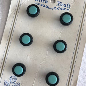 Vintage Buttons on Original Card 1940s ultra Kraft Set of 6 Black and ...