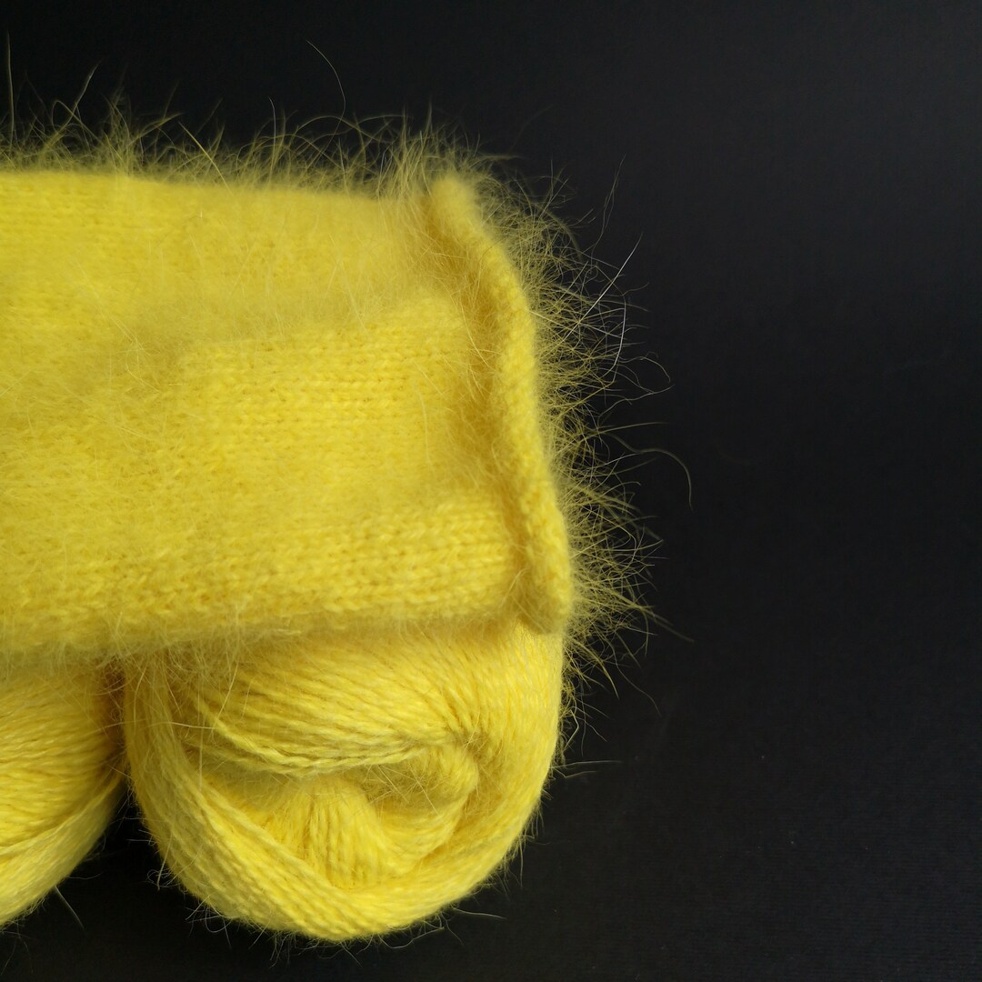 Angora Yarn, Yellow Angora Yarn, Angora Fiber, Hand Knitting Yarn ...