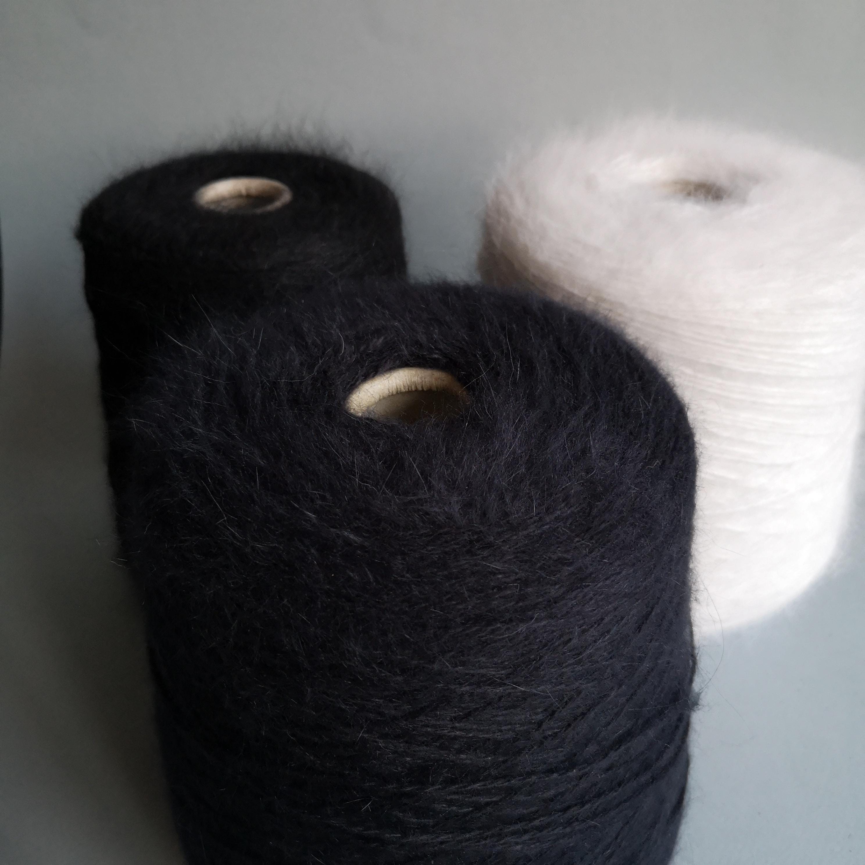Angora Yarn, Bright White Angora Yarn, Hand Knitting 50 Gram Skein 425 ...