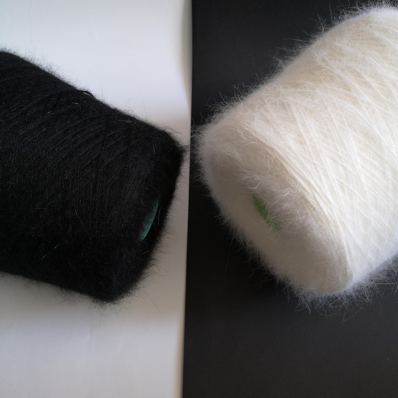 Angora Yarn, Bright White Angora Yarn, Hand Knitting 50 Gram Skein 425 ...