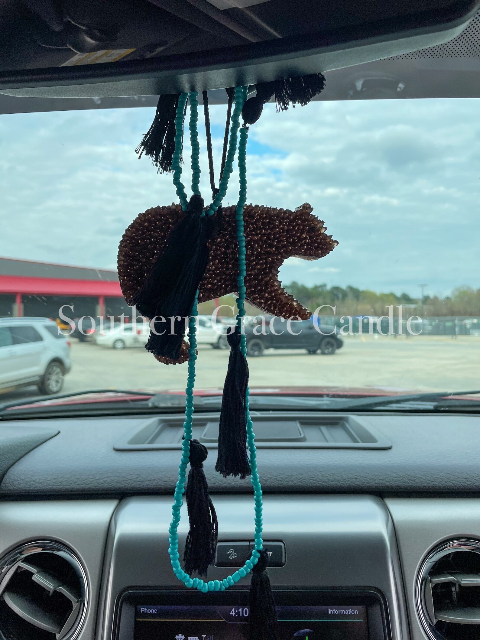 Turquoise Car Charm Tassel Car Charm Beaded Car Charm | Etsy