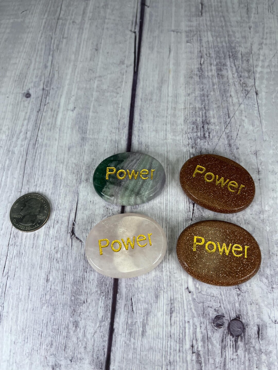 Worry Stones - POWER (multiple Materials) Rose Quartz, Goldstone ...