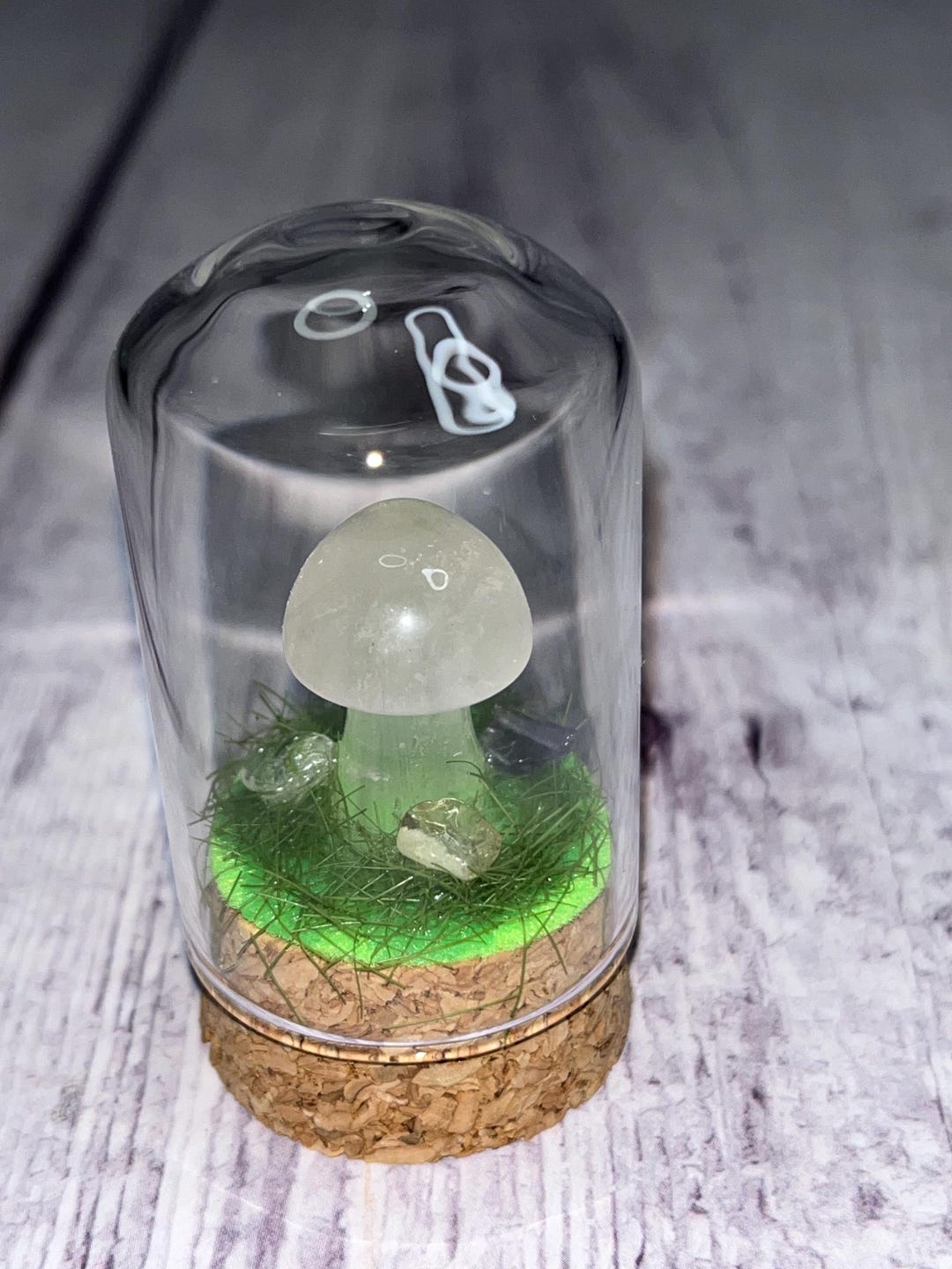 Crystal Mushroom in a Vile With Cork Stopper (multiple Materials) - Etsy