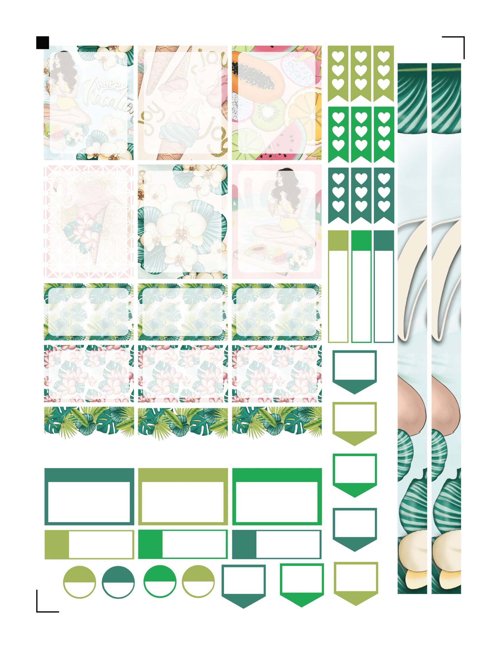 Summer Planner Stickers for Use With ECLP - Etsy