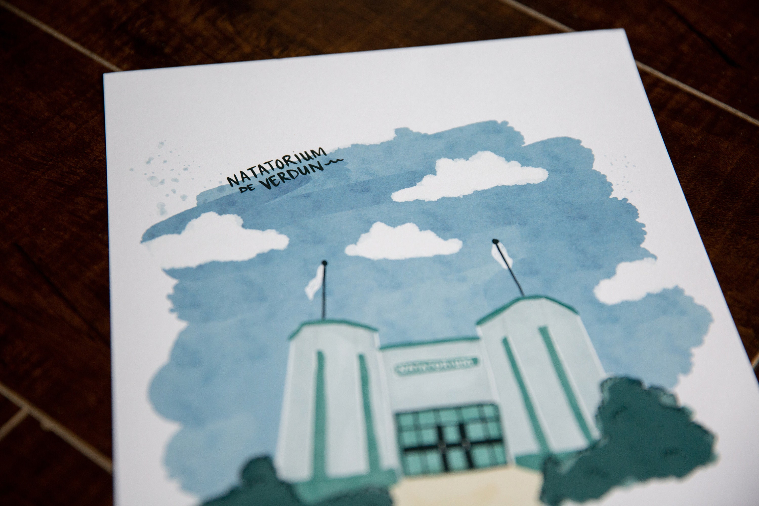 Art Print | Verdun Natatorium | Poster | Illustration | Landmark ...
