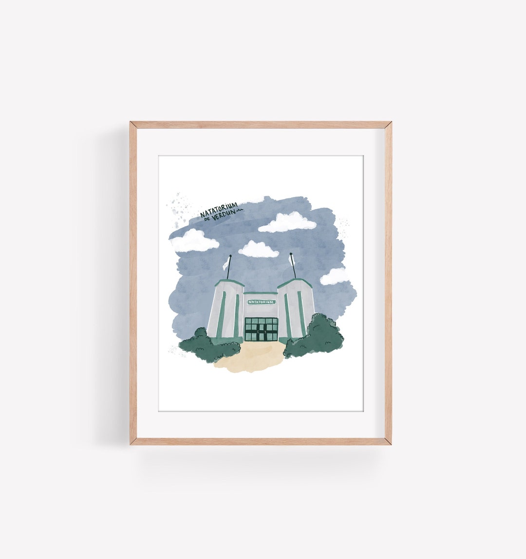 Art Print | Verdun Natatorium | Poster | Illustration | Landmark ...