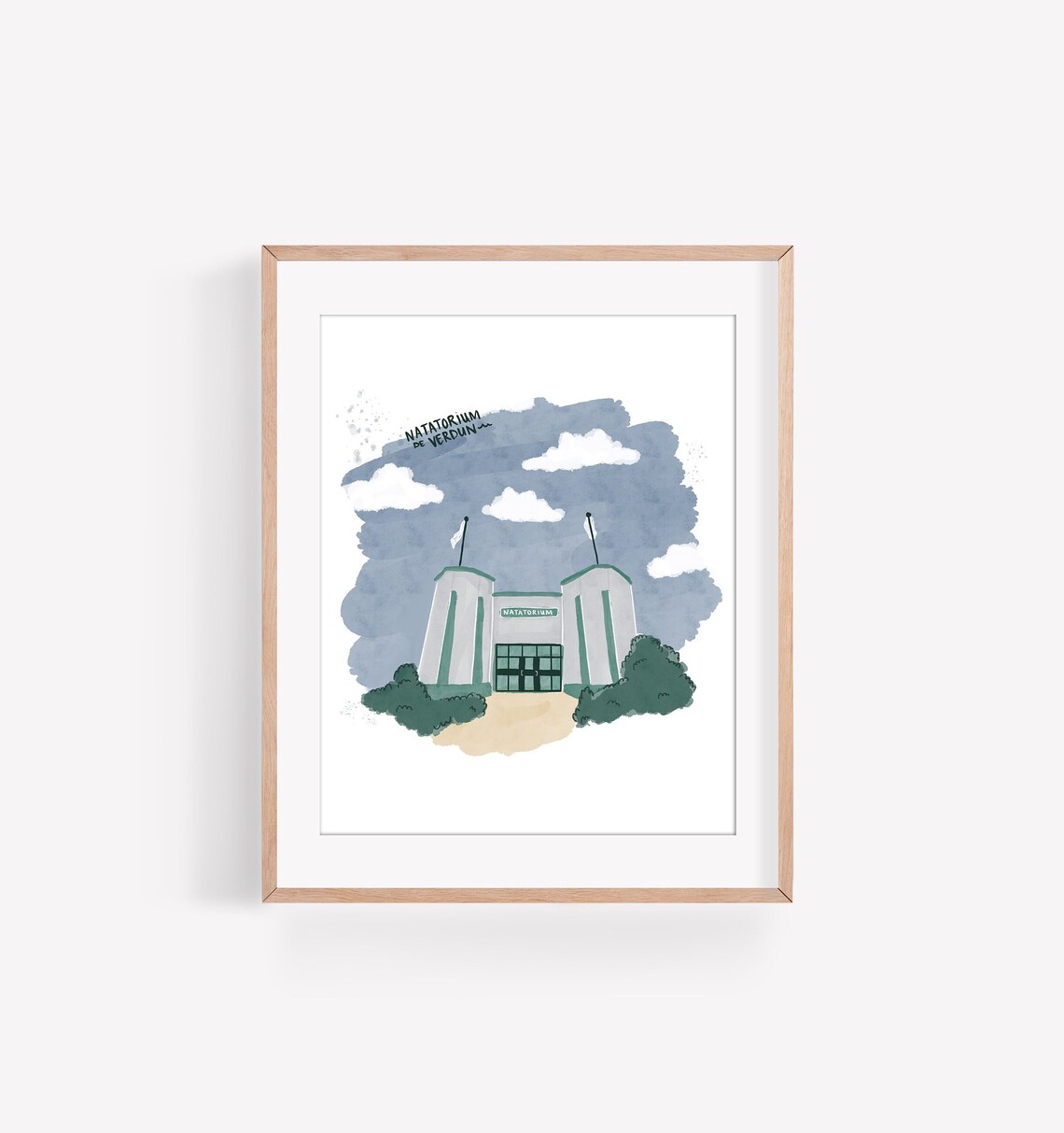 Art Print | Verdun Natatorium | Poster | Illustration | Landmark ...