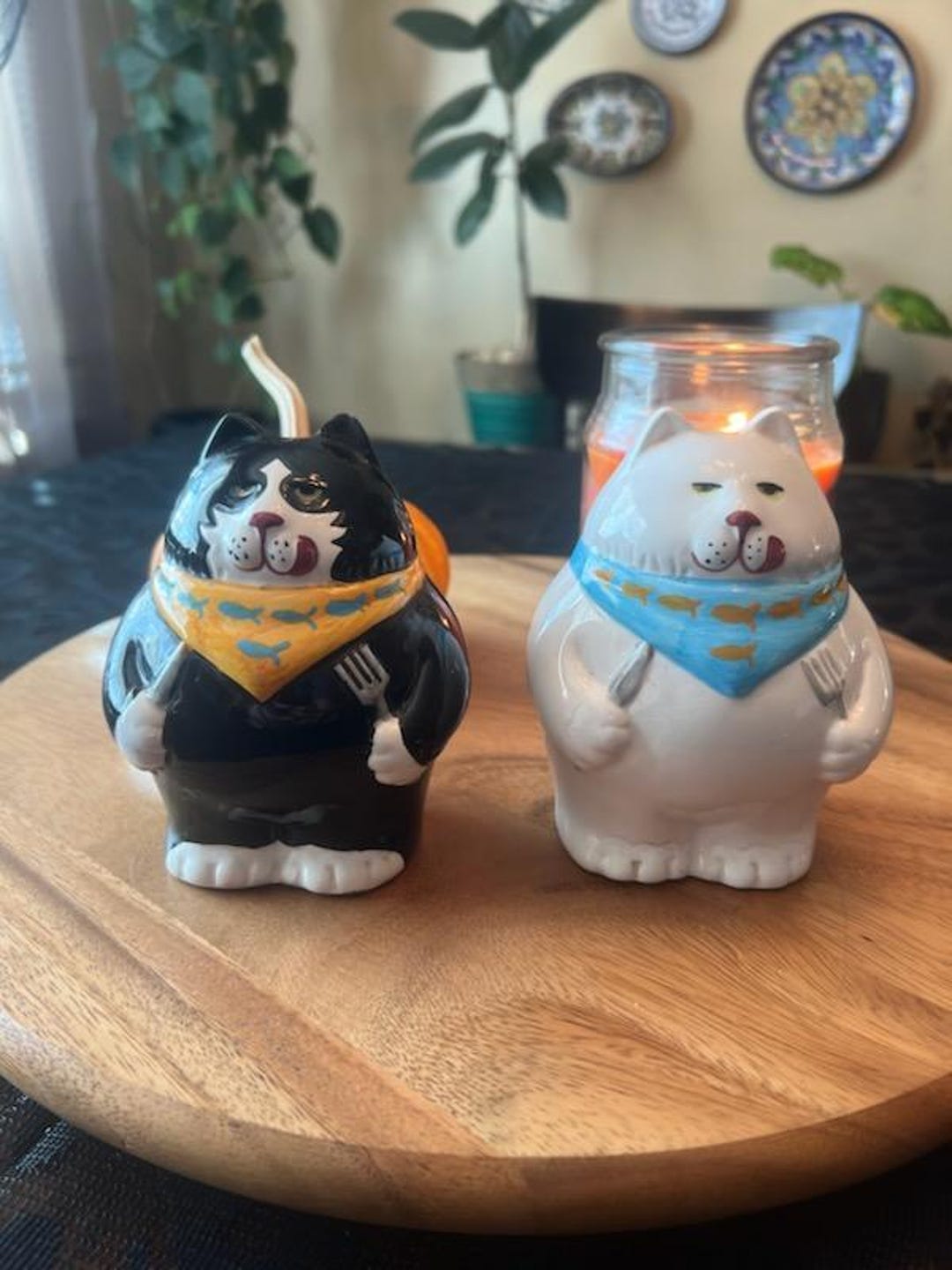 Fat Cat Salt and Pepper Shakers - Etsy
