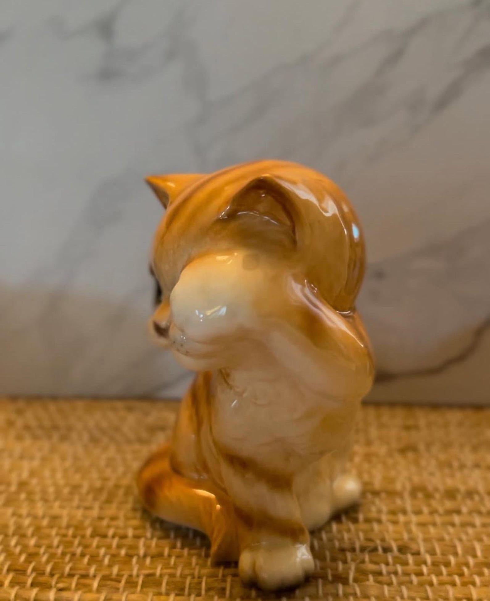 Vintage Goebel Orange Cat Figurine - Etsy