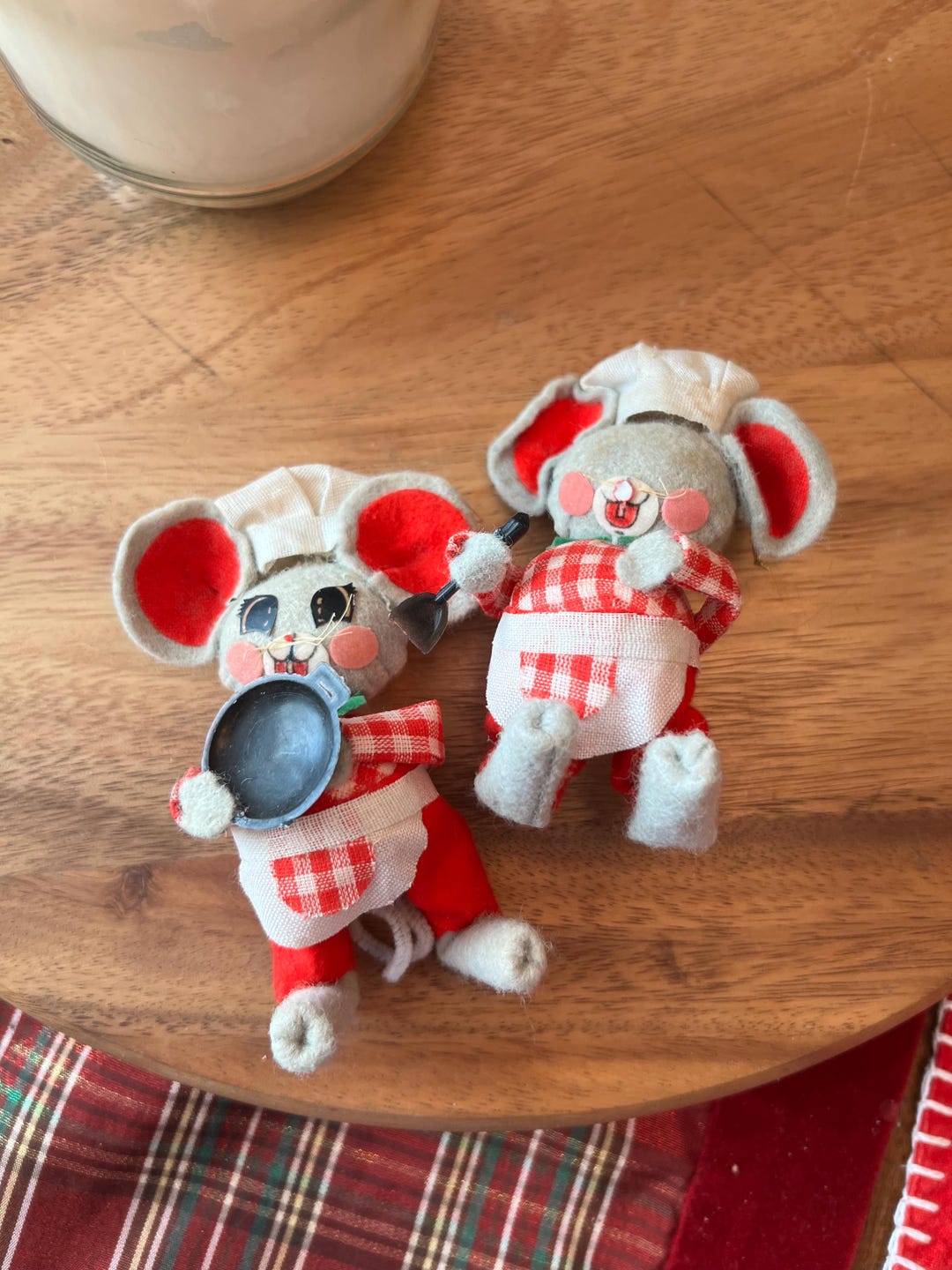 Two Plush Christmas Mice Ornaments - Etsy