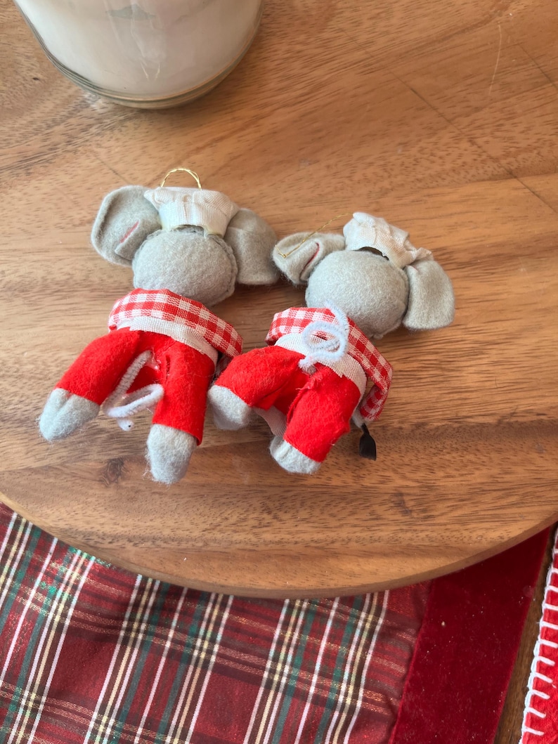 Two Plush Christmas Mice Ornaments - Etsy