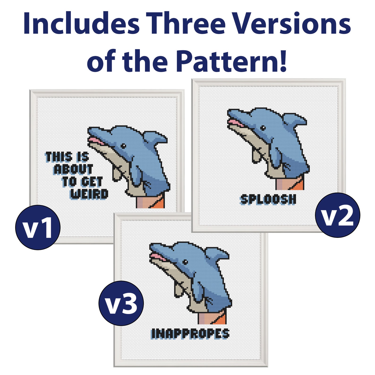Pam's Dolphin Puppet 3 Phrase Bundle Cross Stitch Pattern | Archer Pam ...