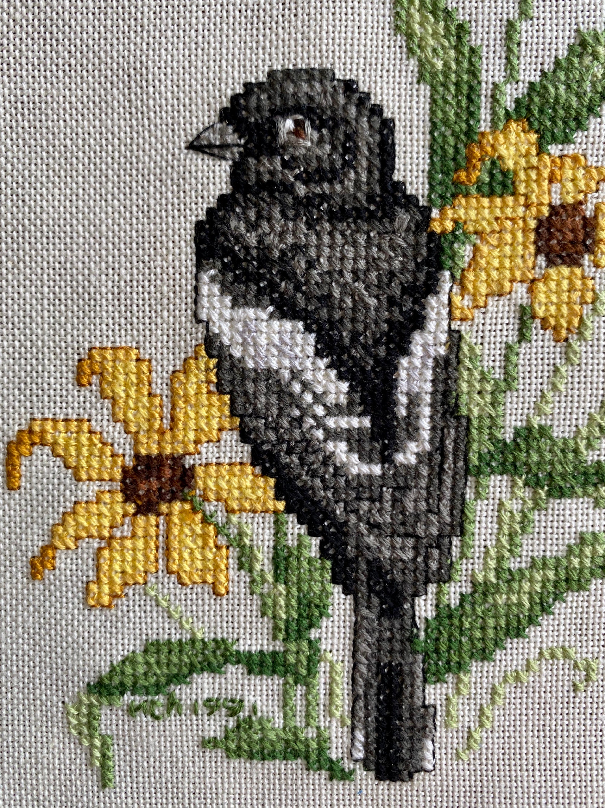 Lark Bunting Crossed Wing Collection Vintage Cross Stitch Vintage Bird ...