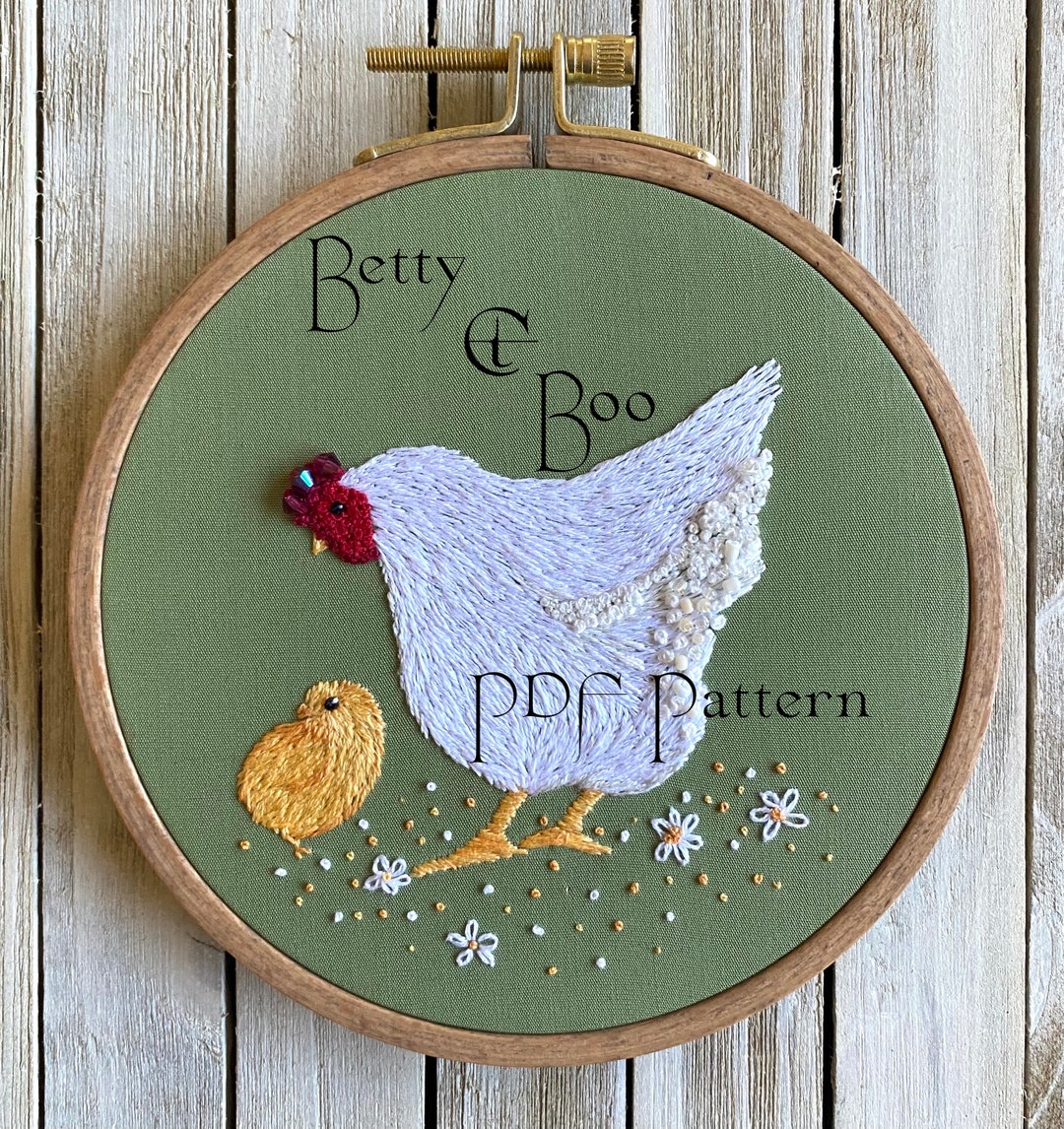 Little Hen and Chick, Chicken, PDF Pattern ONLY, Embroidery Pattern ...