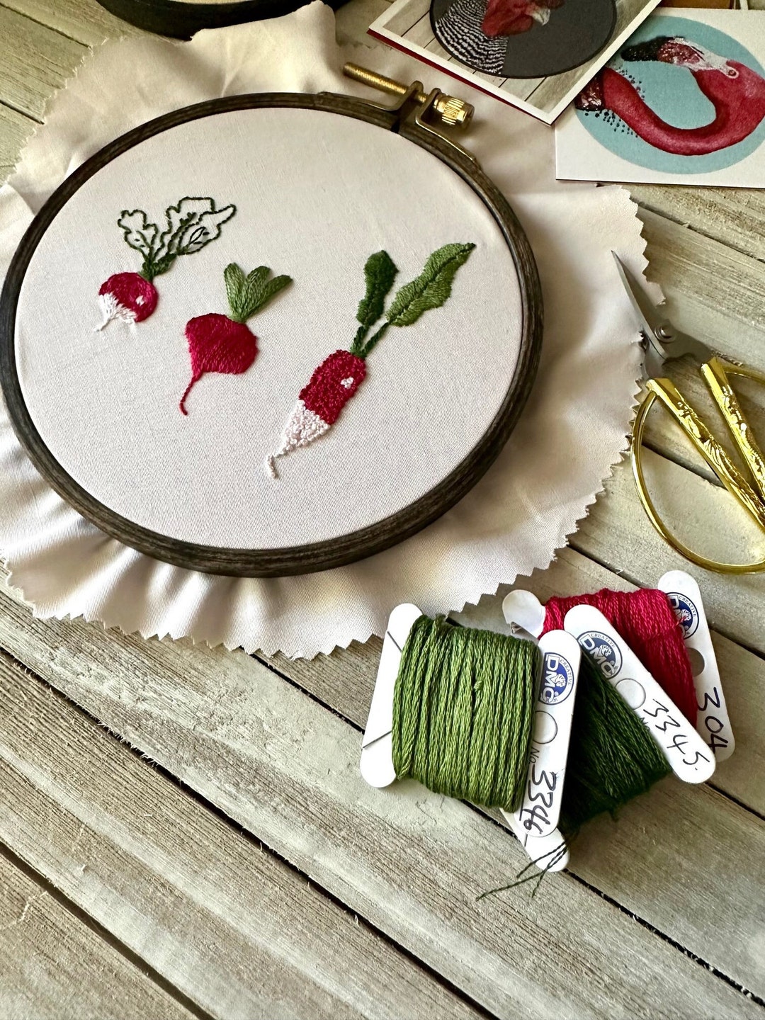 Rustic, Radishes, Garden Embroidery, Vegetable Embroidery , PDF Pattern ...