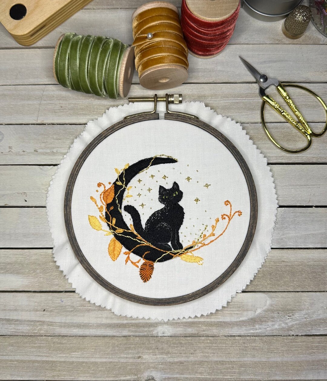 Halloween, Black Cat, Cat Embroidery, Halloween Cat, Fall, Autumn ...
