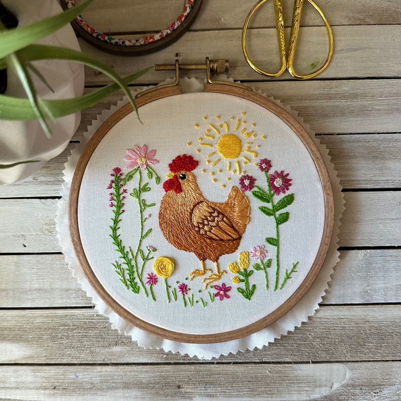 Chicken Embroidery - Etsy