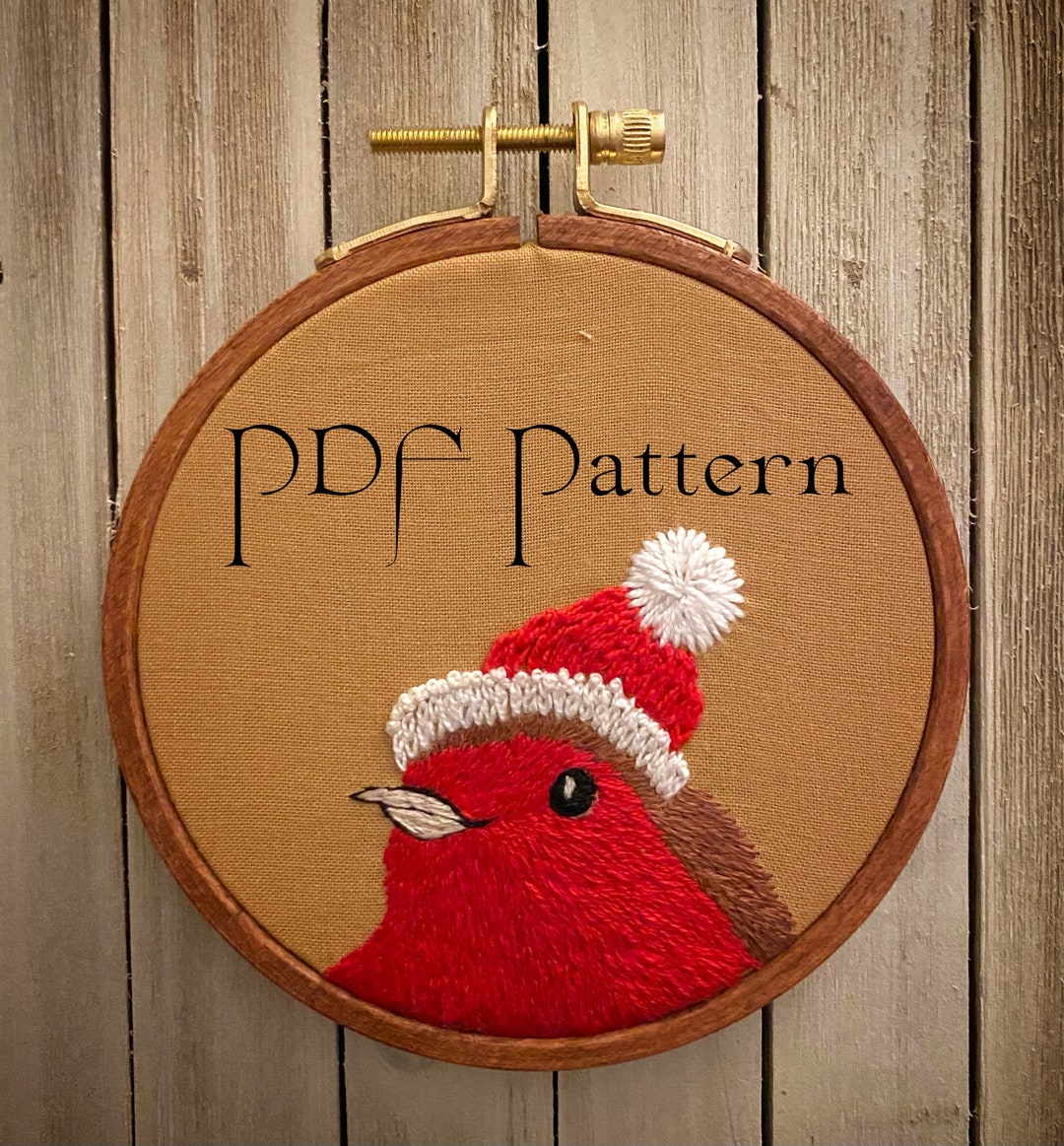 Pattern ONLY, Christmas Robin PDF Embroidery Pattern, Embroidery Art ...