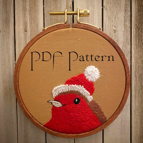 Christmas Robin PDF Embroidery Pattern Only Embroidery Art - Etsy