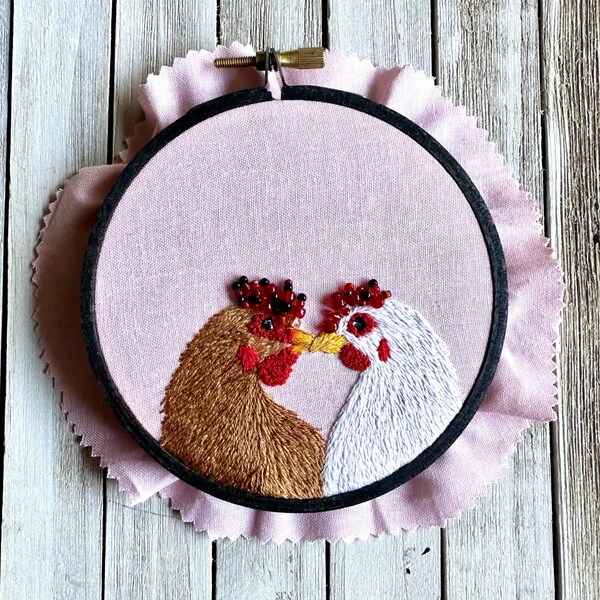 Hen Embroidery - Etsy