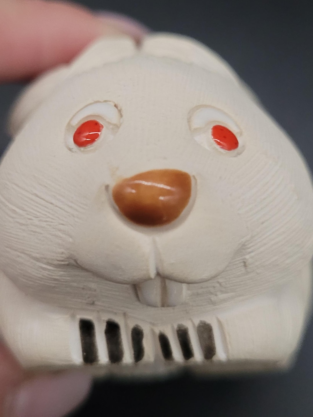 Vintage Artesania Rinconada Rabbit Bunny Hare Red Eyes Folk Art Pottery ...