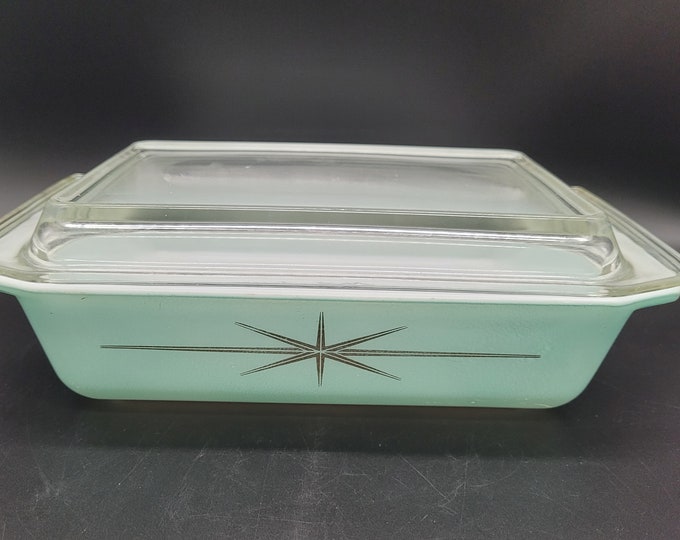 RARE Pyrex Holy Grail Turquoise Atomic Starburst 575B Space Saver & Lid ...