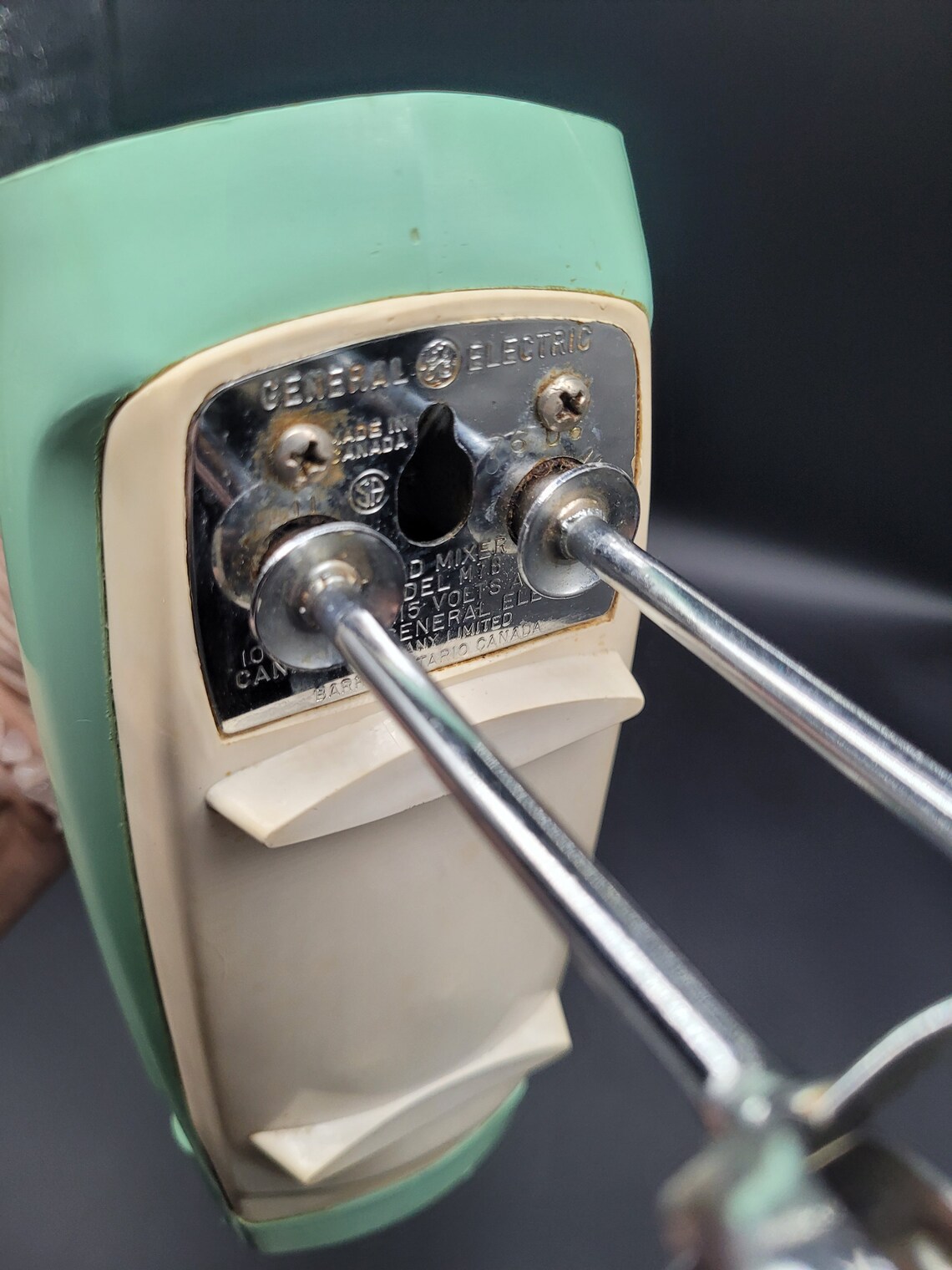 Vintage Mid Century Modern Atomic Green 3 Speed General Electric Hand ...