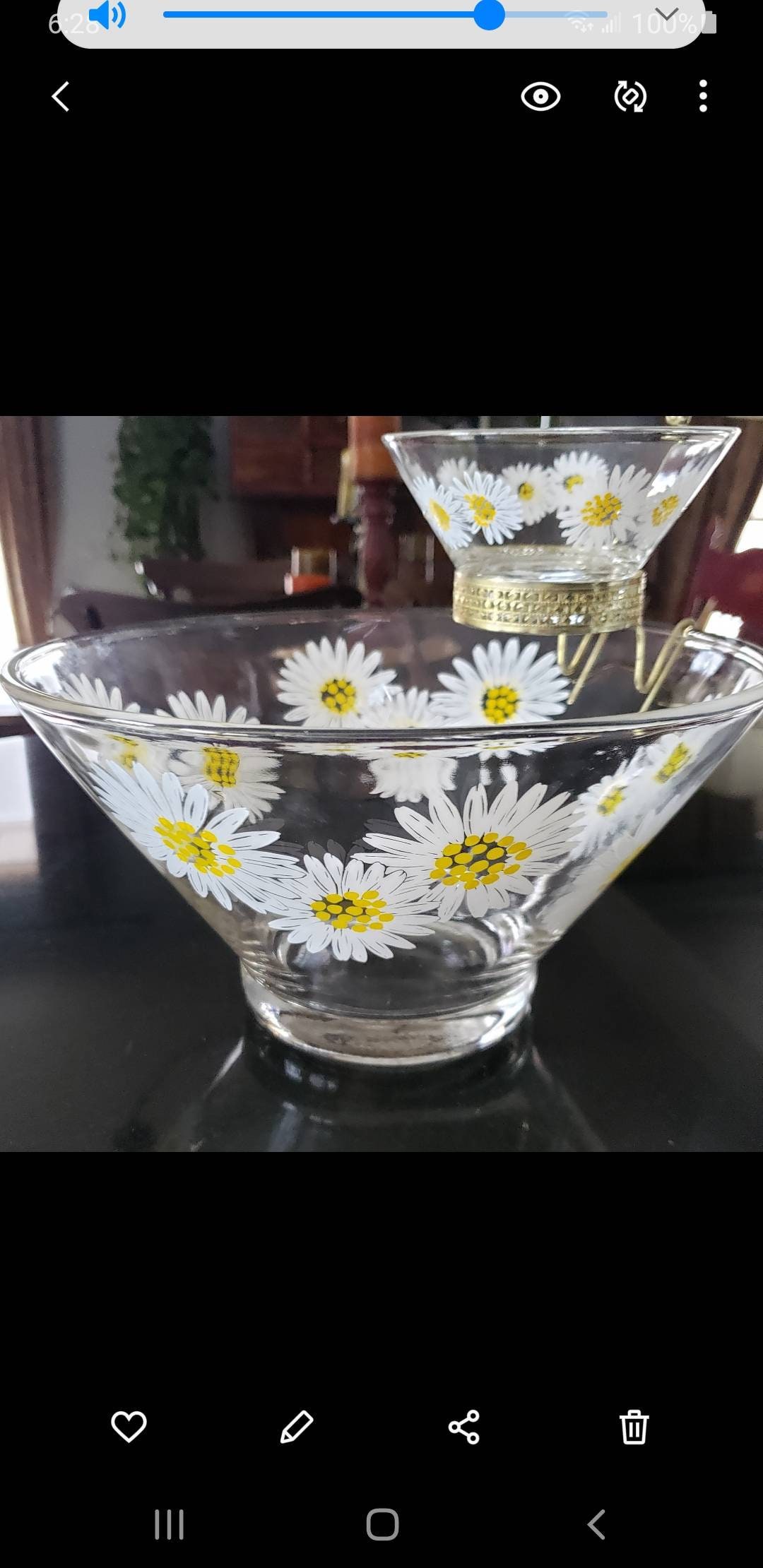 Beautiful Vintage Daisy Chip and Dip Set Dining Serving Kitchen Decor ...