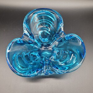 Vintage Mid Century Modern Chalet EDAG Blue Art Glass Bowl Dish Ashtray ...