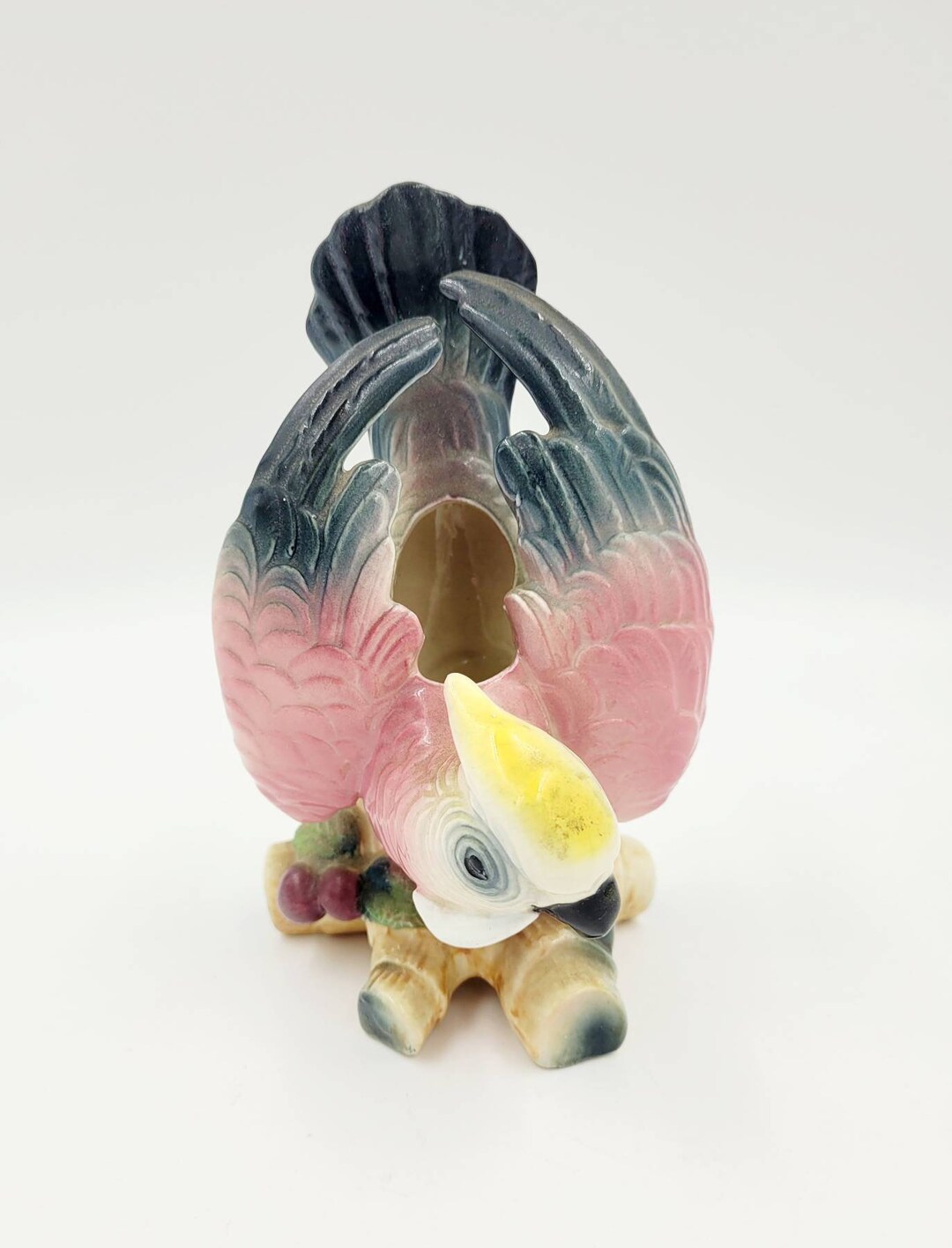 Vintage Maruhon Ware Parrot Cockattoo Wall Pocket Wall Vase Home Decor ...