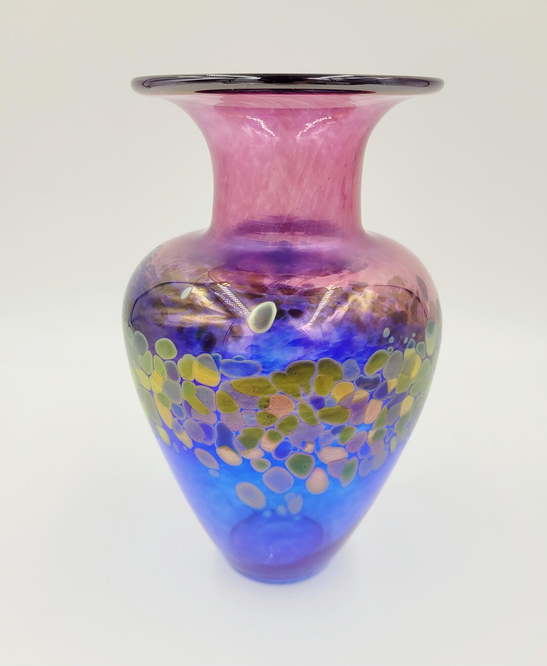 GORGEOUS Robert Held Twilight Gold Leaf Art Glass Vase Signed ...