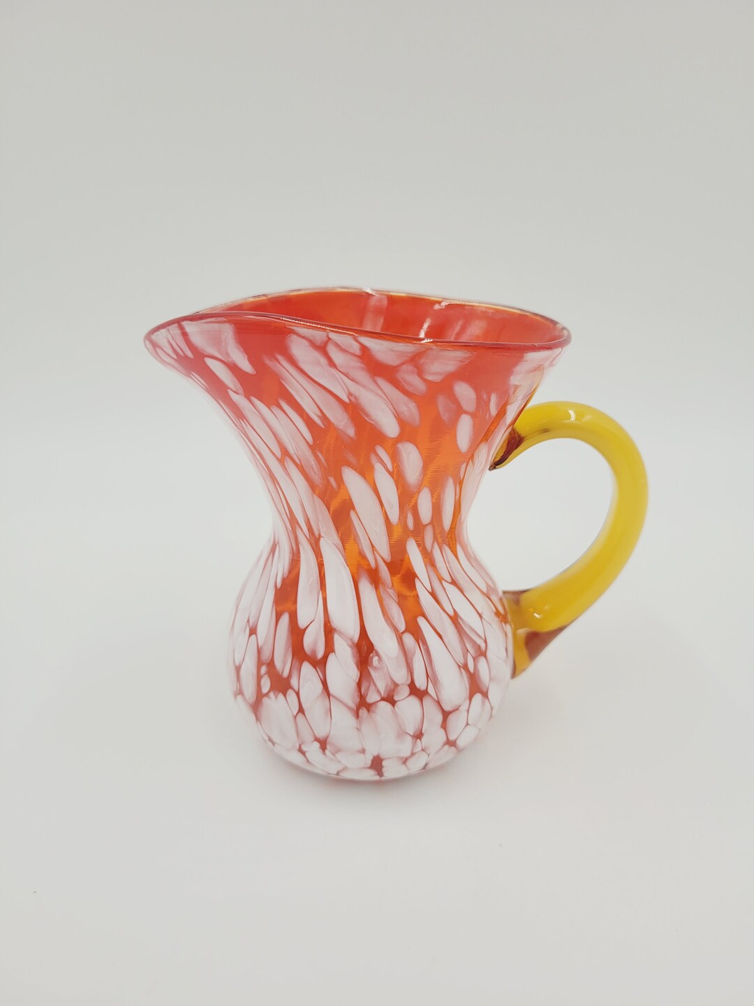 Vintage Rainbow Glass Splatter Art Glass Pitcher Collectible Glass Home ...