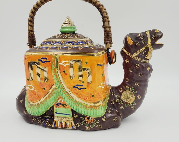 Vintage Satsuma Camel Teapot With Original Handle 1920s Japan Moriage ...