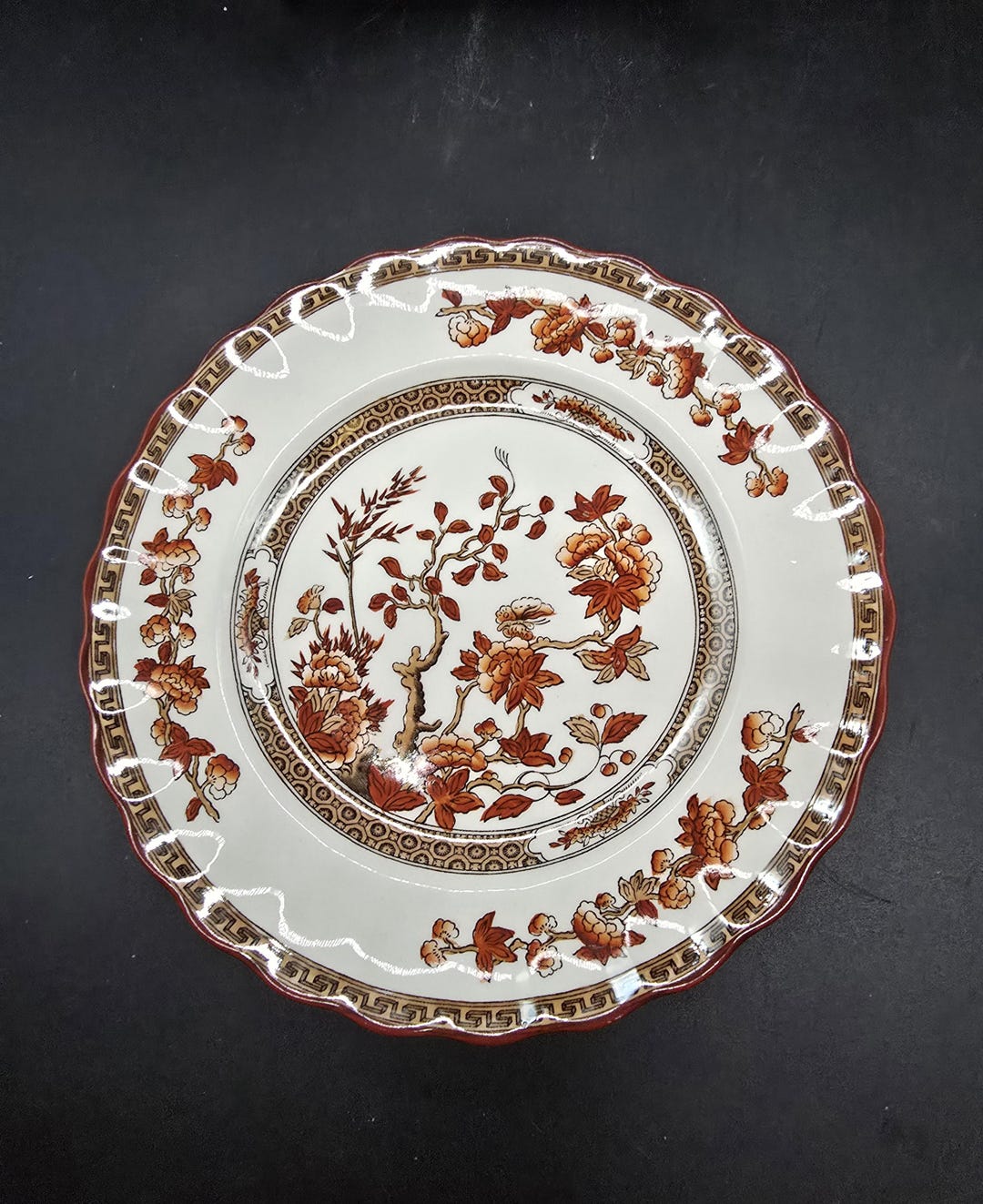 Vintage Set of 4 Copeland Spode India Tree Bread and Butter Plates Rust ...