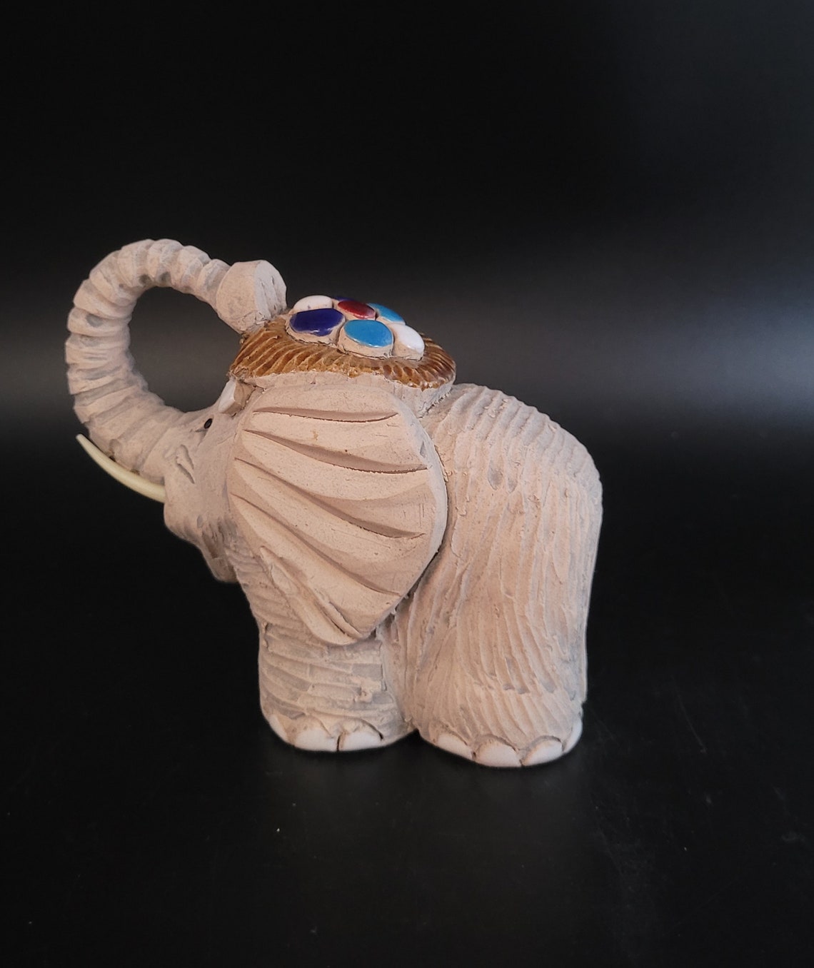 Vintage Artesania Rinconada Folk Art Pottery Good Luck Elephant Trunk ...