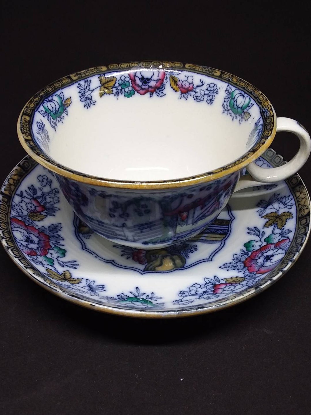 Antique Adams and Company Chinese Ching Extra Large Tea Cup and Saucer ...