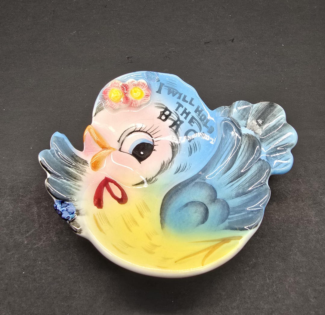 Vintage Anthropomorphic Lefton Bluebird Tea Bag Holder Kitsch ...